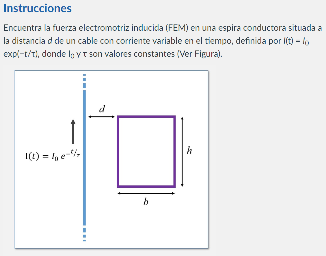 Solved Encuentra la fuerza electromotriz inducida (FEM) en | Chegg.com