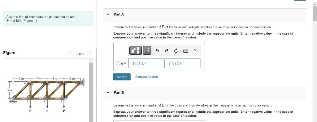 Solved Assume that all members are pin connected and P=2kN. | Chegg.com