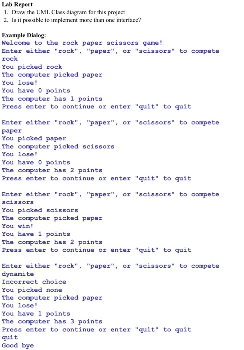 Solved Advanced Rock Paper Scissors Game Objective Write one | Chegg.com