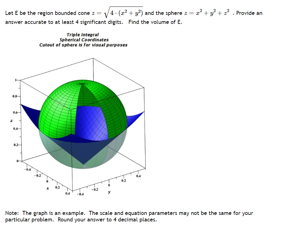 Solved Let E be the region bounded cone z=4⋅(x2+y2) and the | Chegg.com