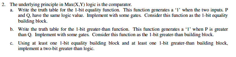 Solved 2 The Underlying Principle In Max X Y Logic Is The