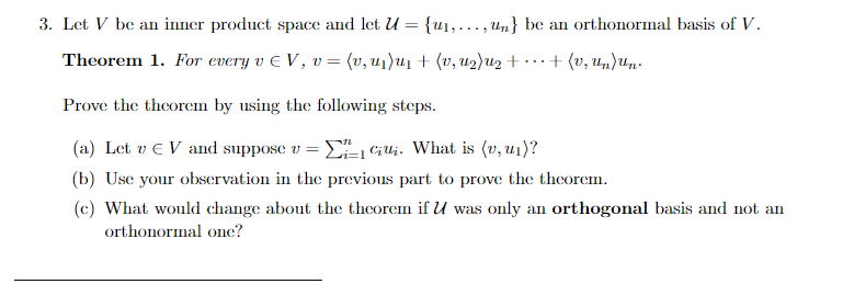 Solved 3. Let V be an inner product space and let | Chegg.com