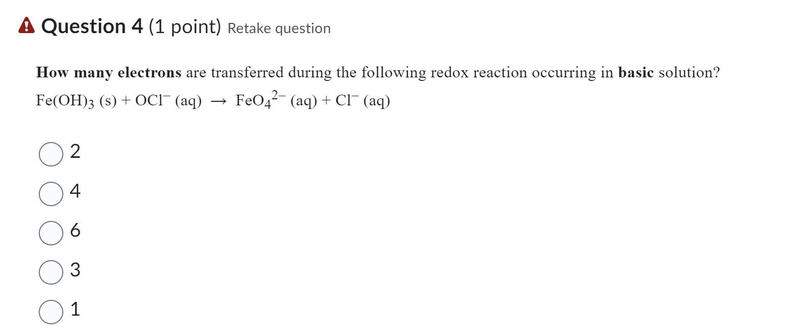 Solved How many electrons are transferred during the | Chegg.com
