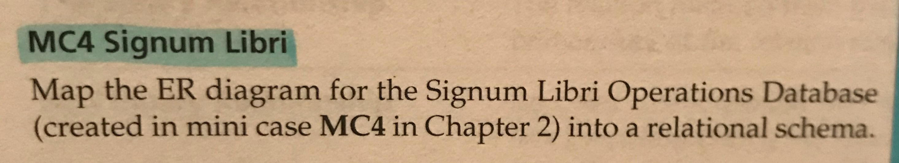 Solved MC4 Signum Libri Map the ER diagram for the Signum | Chegg.com