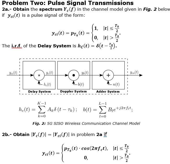 Solved Problem Two: Pulse Signal Transmissions 2a.- Obtain | Chegg.com