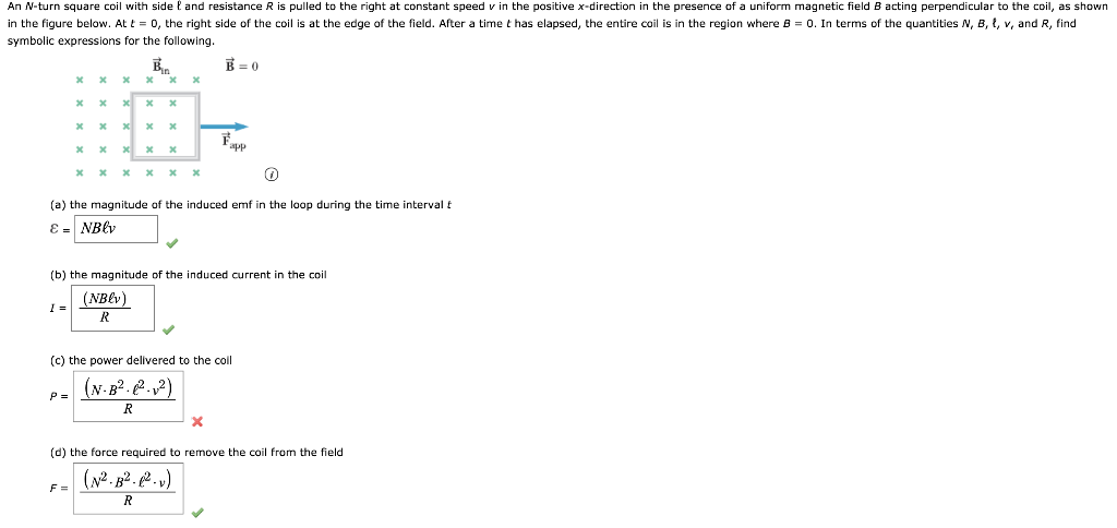 Solved An N-turn square coil with side land resistance R is | Chegg.com