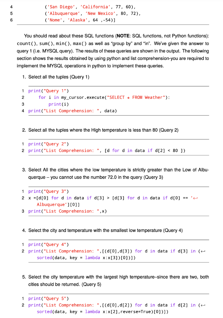Solved Queries In class we were introduced to SQL and the | Chegg.com