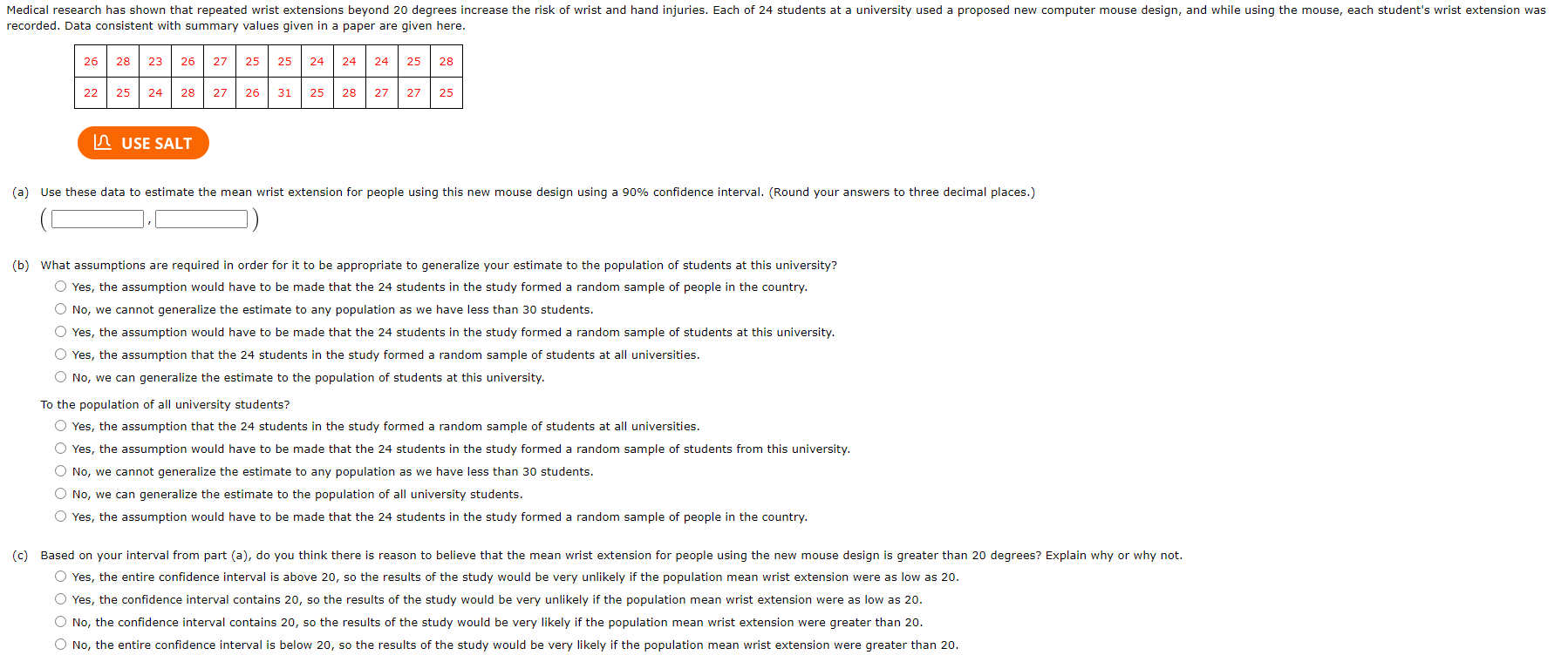 Solved Medical research has shown that repeated wrist | Chegg.com