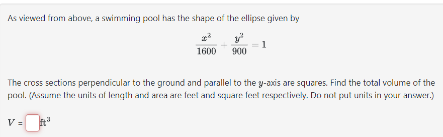 Solved As viewed from above, a swimming pool has the shape | Chegg.com
