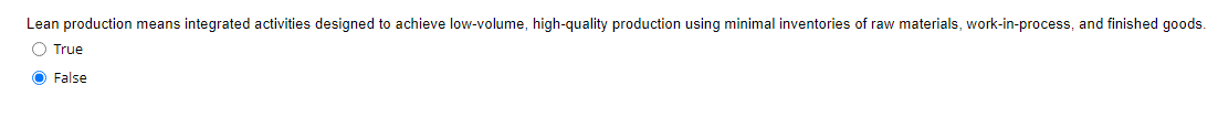 Solved Lean production means integrated activities designed | Chegg.com
