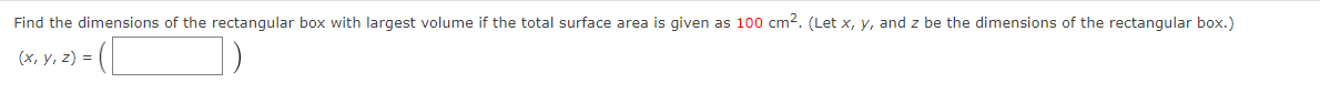 Solved Find the dimensions of the rectangular box with | Chegg.com