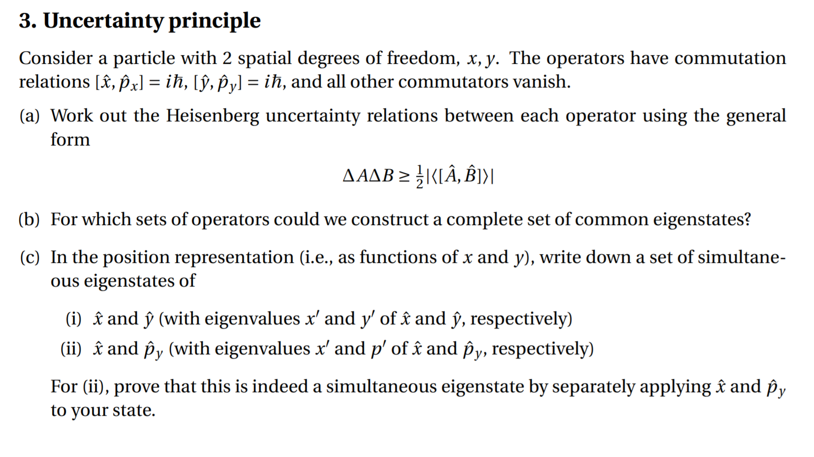 Solved 3. Uncertainty principle Consider a particle with 2 | Chegg.com