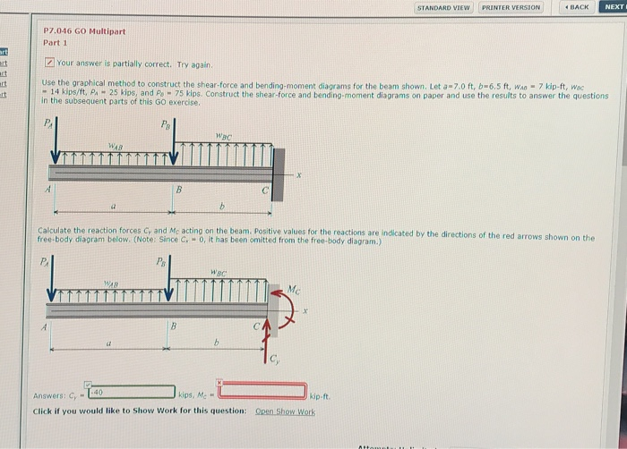 Solved STANDARD VIEW pRINTER VERSION BACK P7.046 GO | Chegg.com
