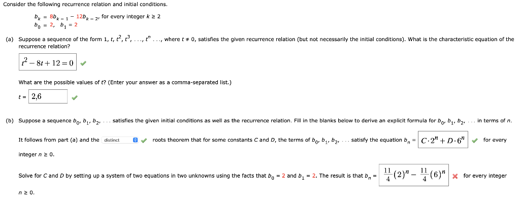 Solved Consider the following recurrence relation and | Chegg.com