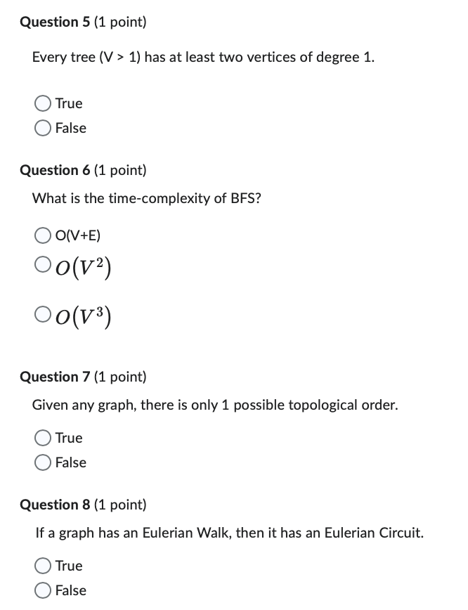 Solved Every tree (V>1) has at least two vertices of degree | Chegg.com