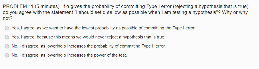 Solved PROBLEM 11 (5 minutes): If a gives the probability of | Chegg.com