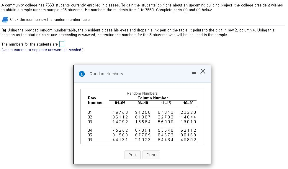 Solved A community college has 7660 students currently | Chegg.com