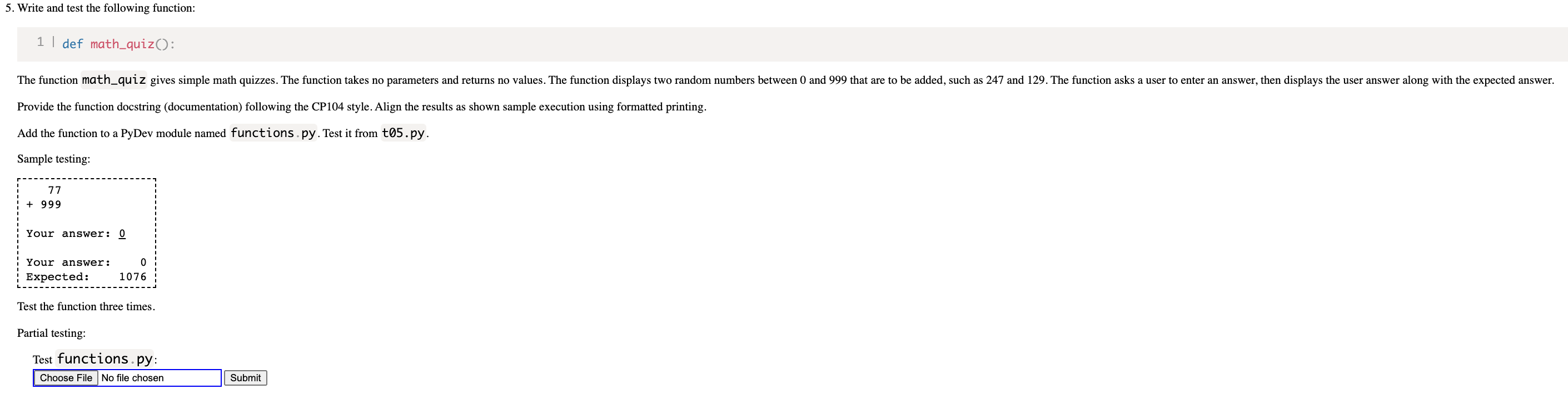 Solved 5 Write And Test The Following Function 1 Def 