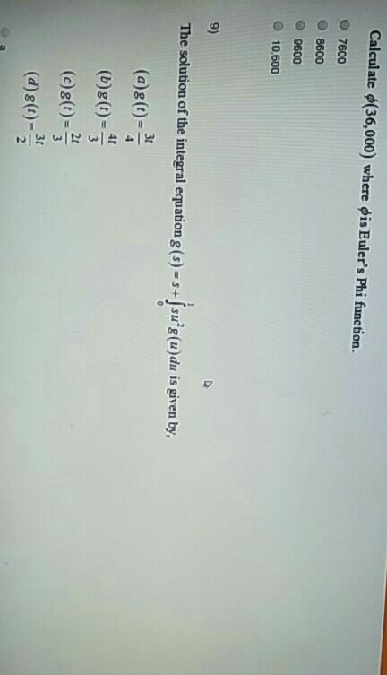 Solved Calculate (36,000) where dis Euler's Phi function. O | Chegg.com