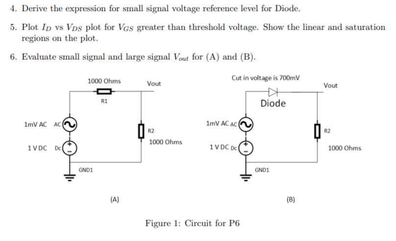 Solved 4. Derive the expression for small signal voltage | Chegg.com