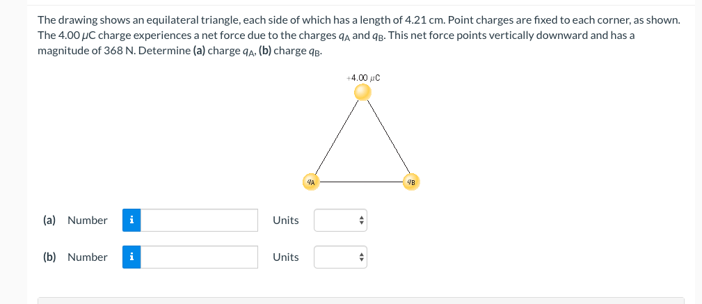 Solved The drawing shows an equilateral triangle, each side | Chegg.com