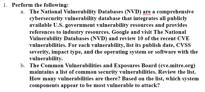 Solved 1. Perform the following: a. The National | Chegg.com