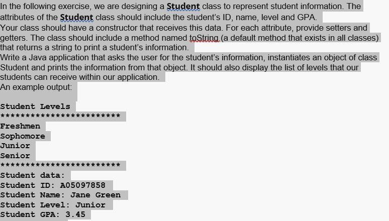 Solved In the following exercise, we are designing a Student | Chegg.com