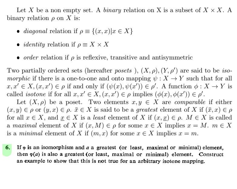 Solved Let X Be A Non Empty Set A Binary Relation On X Is A 7183