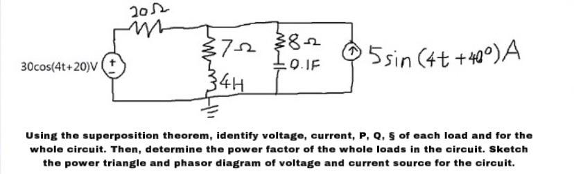 Solved Using the superposition theorem, identify voltage, | Chegg.com