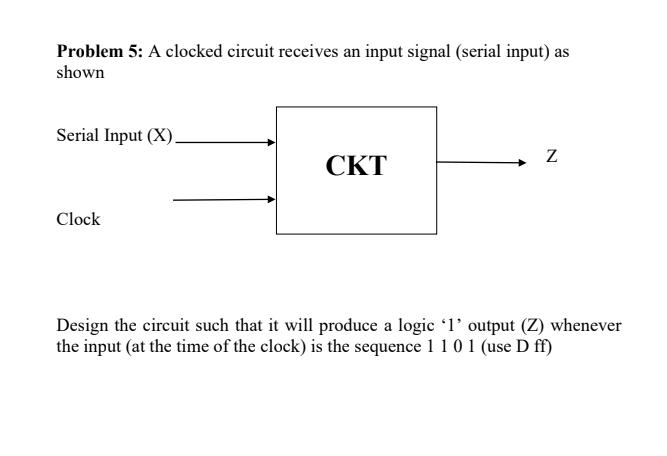 Solved Problem 5 A Clocked Circuit Receives An Input Signal