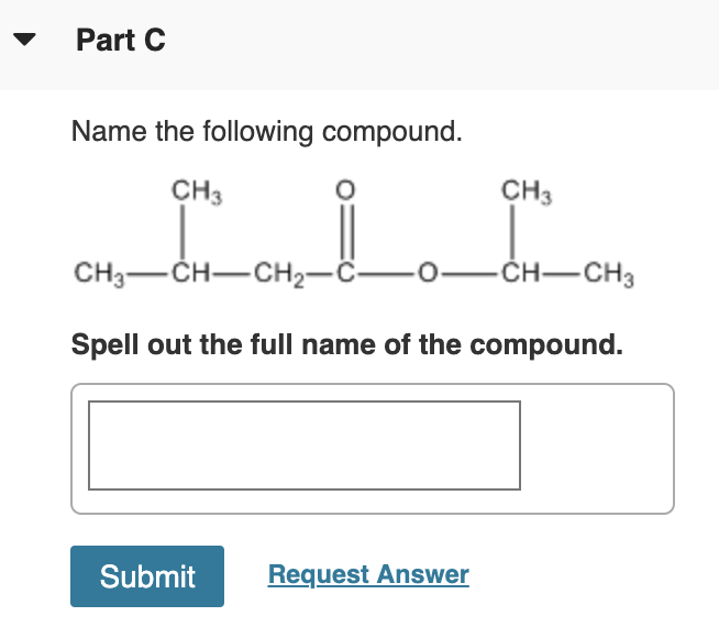 Solved Part A Name the following compound. CH3 CH3 | Chegg.com