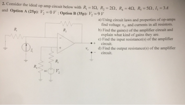 Solved 2. Consider the ideal op amp circuit below with | Chegg.com