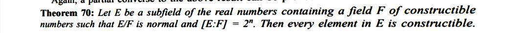 Solved Theorem 70: Let E be a subfield of the real numbers | Chegg.com