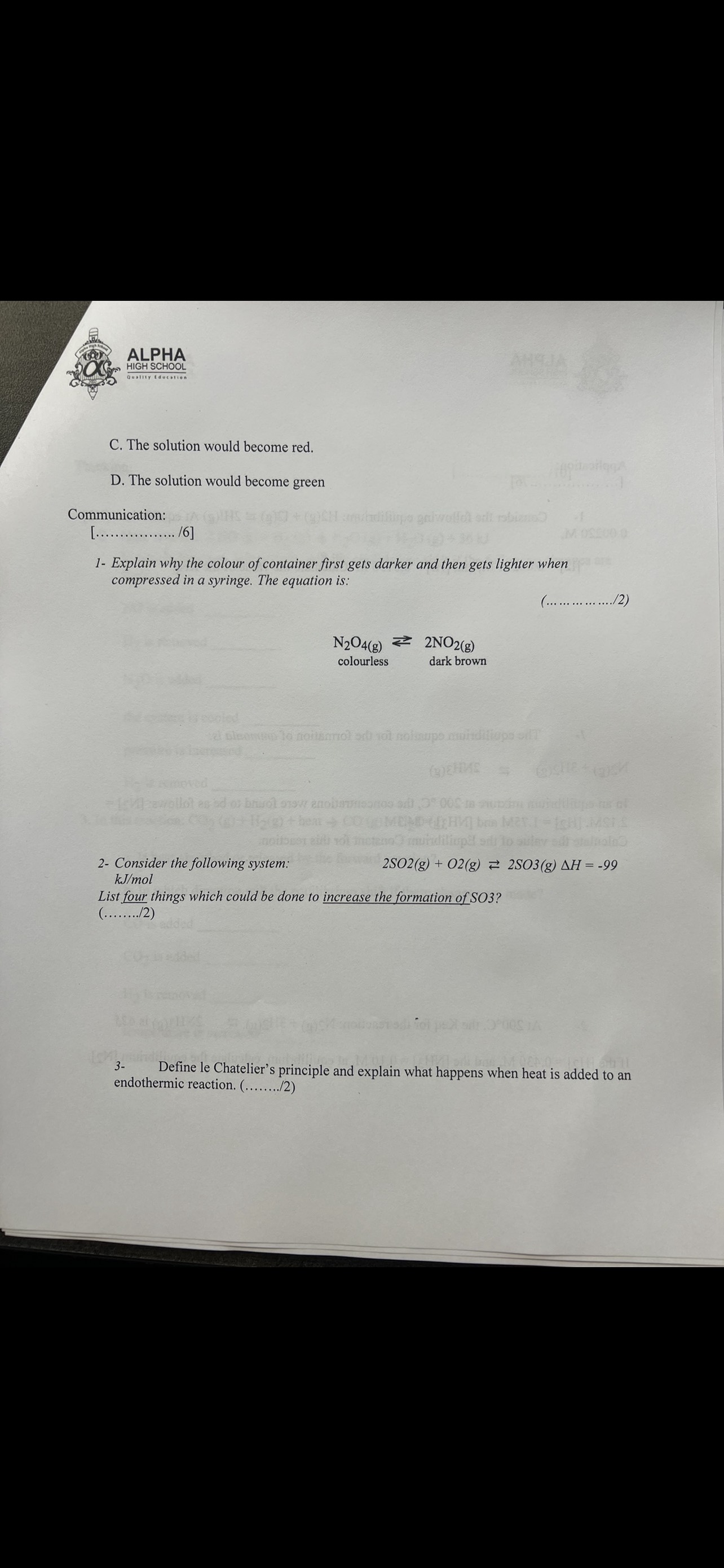 Can someone answer my questions please? The order may | Chegg.com
