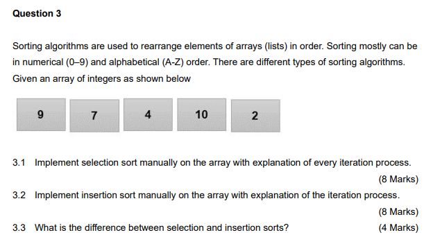 Solved Sorting algorithms are used to rearrange elements of | Chegg.com