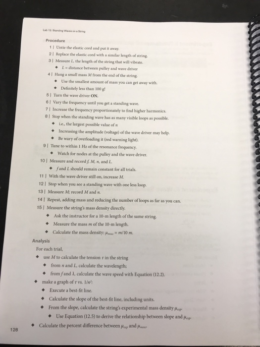 Solved Lab 12 Standing Waves on a String Introduction A | Chegg.com