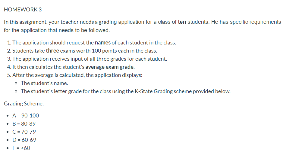 Solved HOMEWORK 3 In this assignment, your teacher needs a | Chegg.com