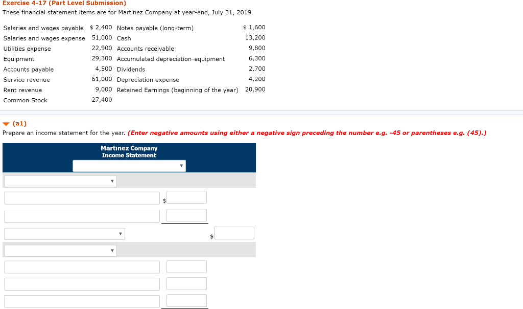 Solved Exercise 4-17 (Part Level Submission) These financial | Chegg.com