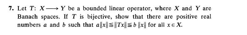 Solved 7. Let T: X→ Y be a bounded linear operator, where X | Chegg.com