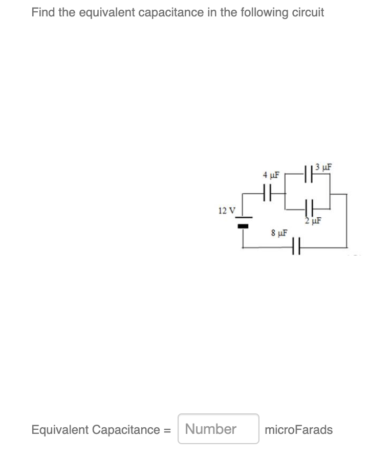 Solved Find the equivalent capacitance in the following | Chegg.com