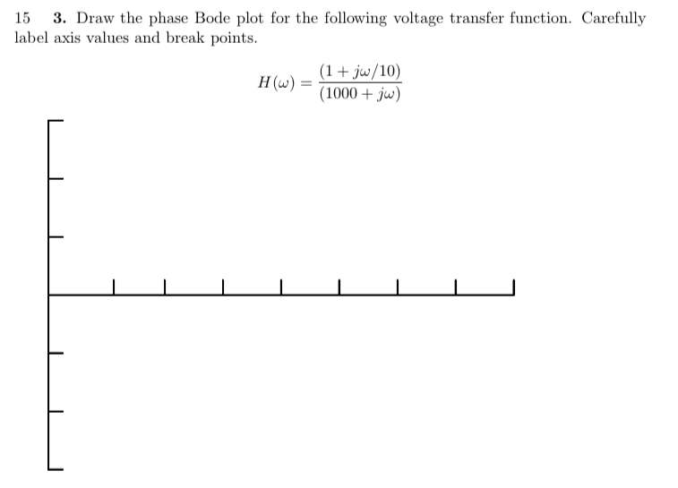 Solved 15 3. Draw the phase Bode plot for the following | Chegg.com
