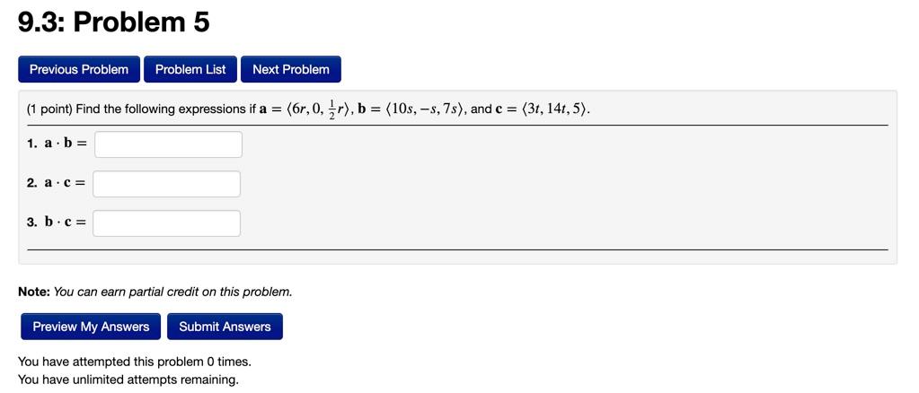 Solved 93 Problem 5 Previous Problem Problem List Next 8722