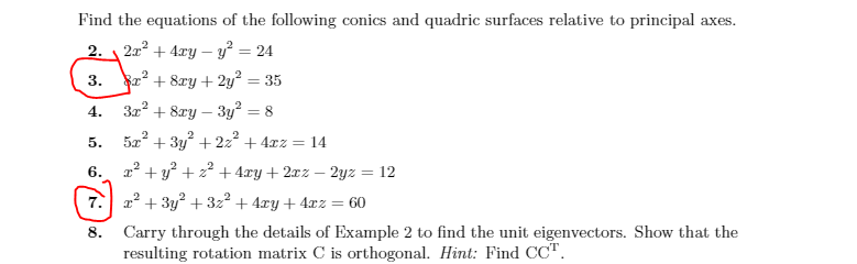 Solved 4. Find the equations of the following conics and | Chegg.com