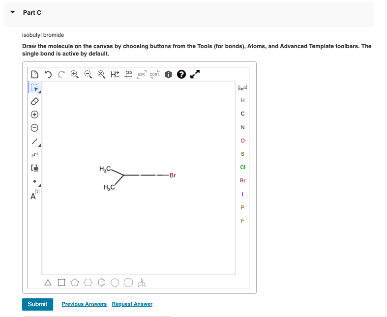 Solved isobutyl bromide Draw the molecule on the canvas by | Chegg.com