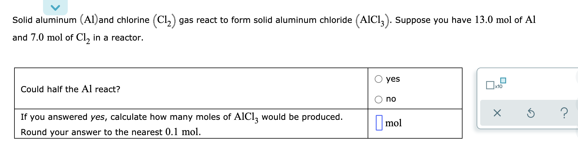 Solved Solid aluminum (Al)and chlorine (Cl2) gas react to | Chegg.com Solved Solid aluminum (Al)and chlorine (Cl2) gas react to | Chegg.com