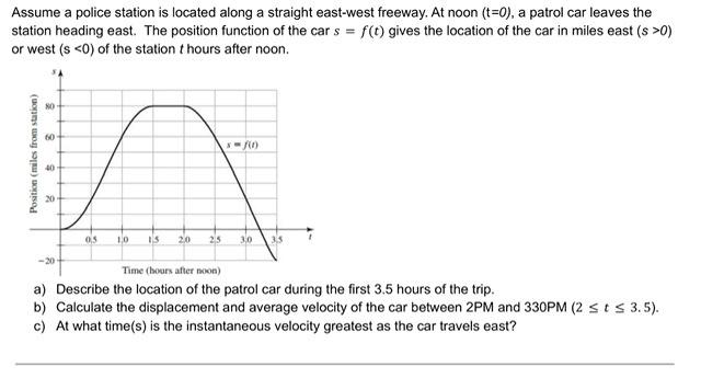 Solved a) Describe the location of the patrol car during the | Chegg.com