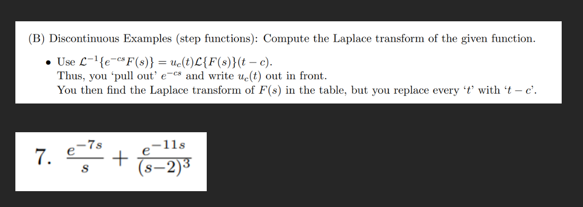 Solved (B) ﻿Discontinuous Examples (step functions): Compute | Chegg.com