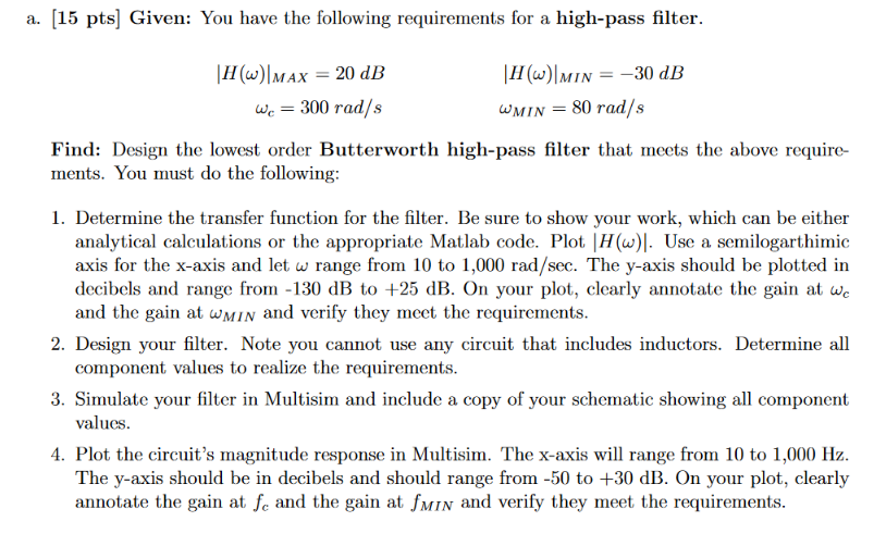 Solved please solve the problem and provide the graphs | Chegg.com