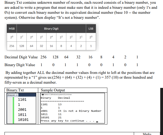 Solved Binary.Txt contains unknown number of records, each | Chegg.com