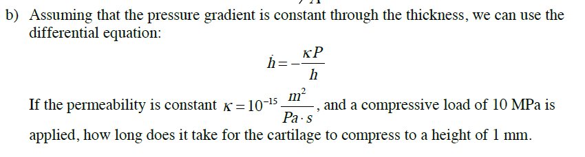 Solved For a confined compression test of a piece of | Chegg.com